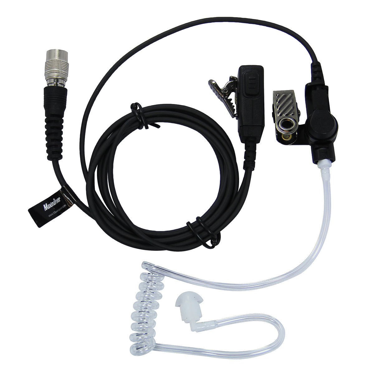 Two-Way Radio Headset w/ Clear Coil Tube Earpiece, Hirose Connector ...