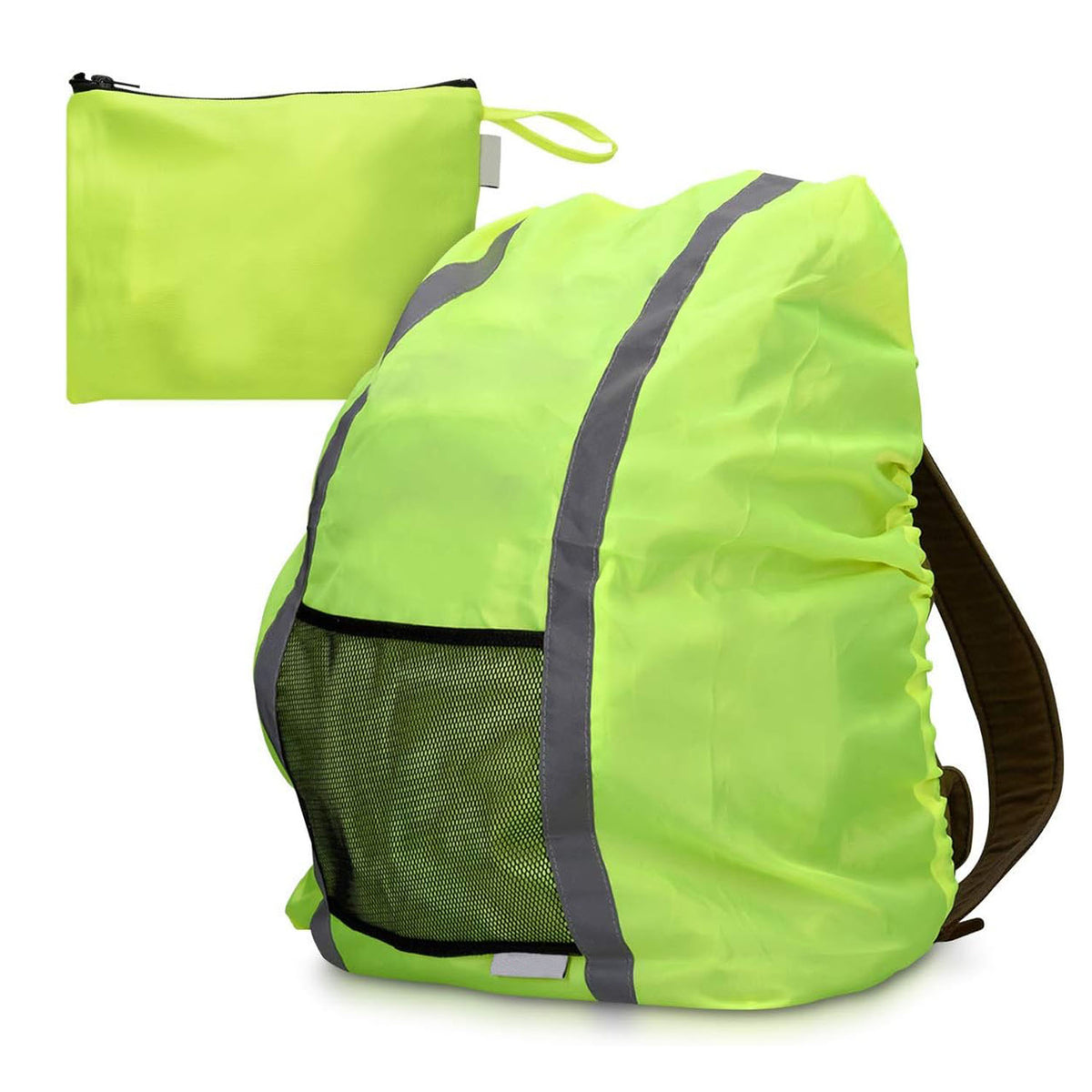 MaximalPower Reflective Waterproof Backpack Cover with Front Mesh Pock